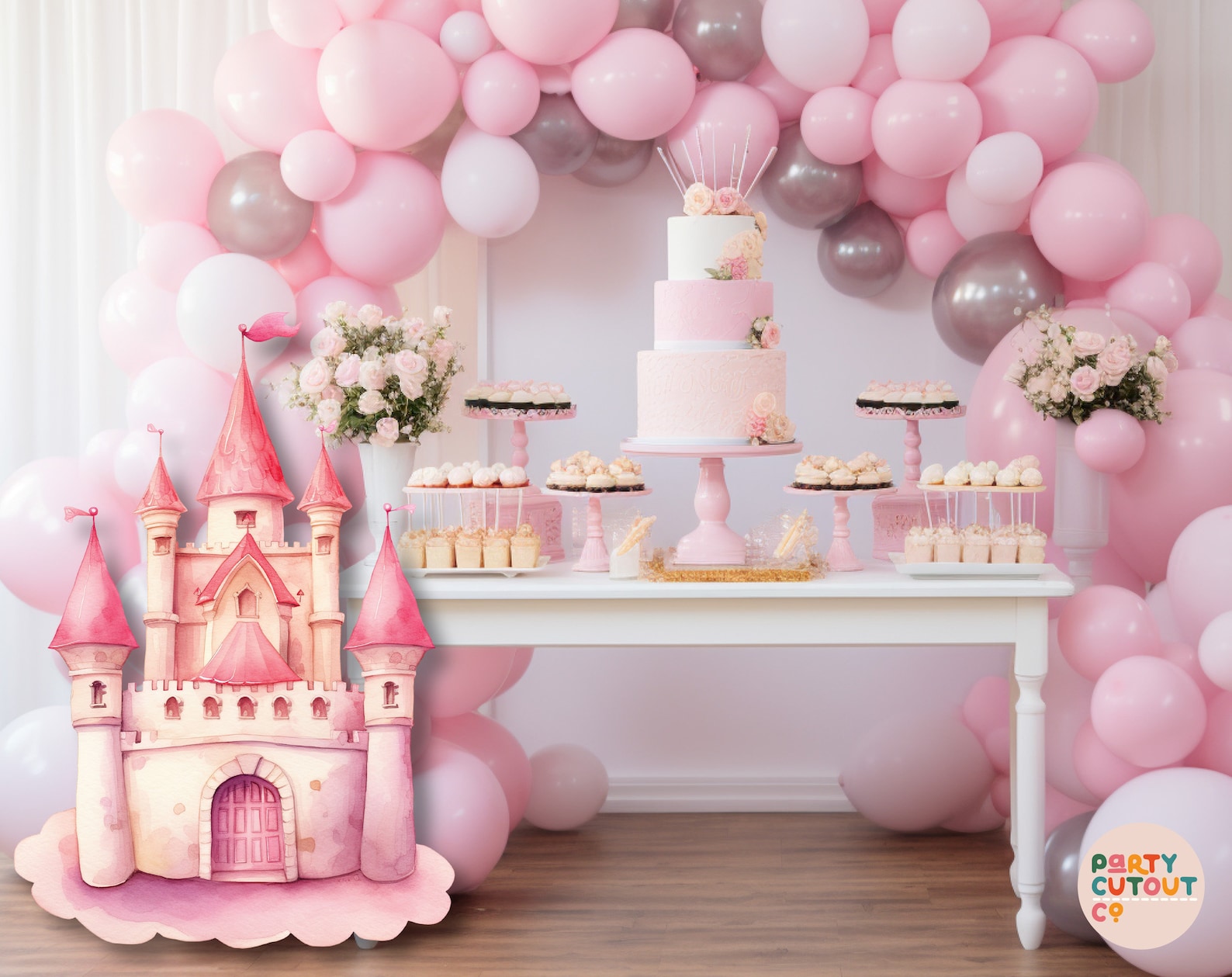 BIG CUTOUT, Castle Cutout, Princess Pink Castle Prop, Princess Party ...