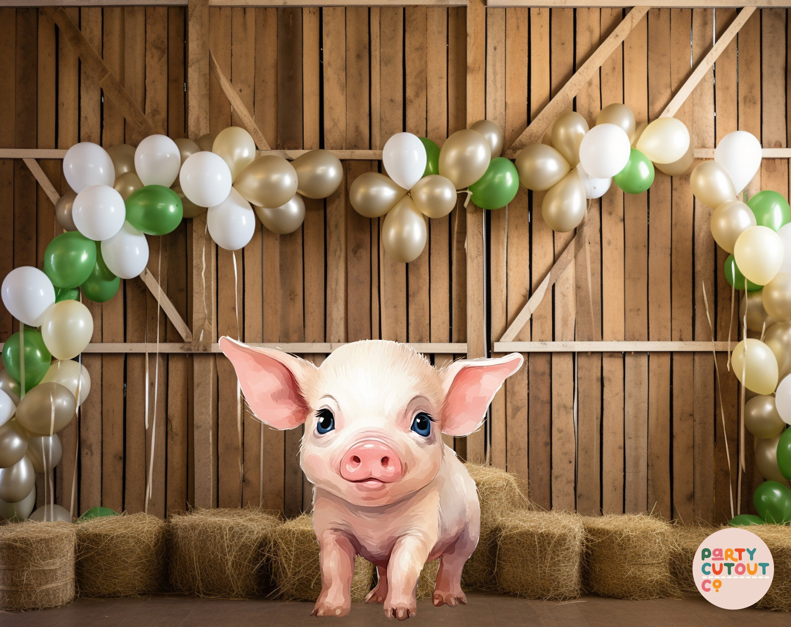 BIG CUTOUT Pig Animal Decorations Farm Theme Props Pink Pig Prop ...