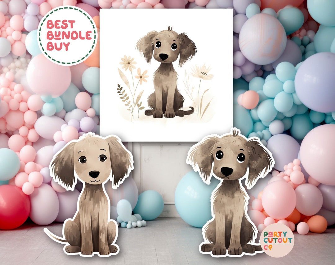 BIG CUTOUT Dog Party Puppy Party Dog Decoration Dog Cutout Brown Puppy ...