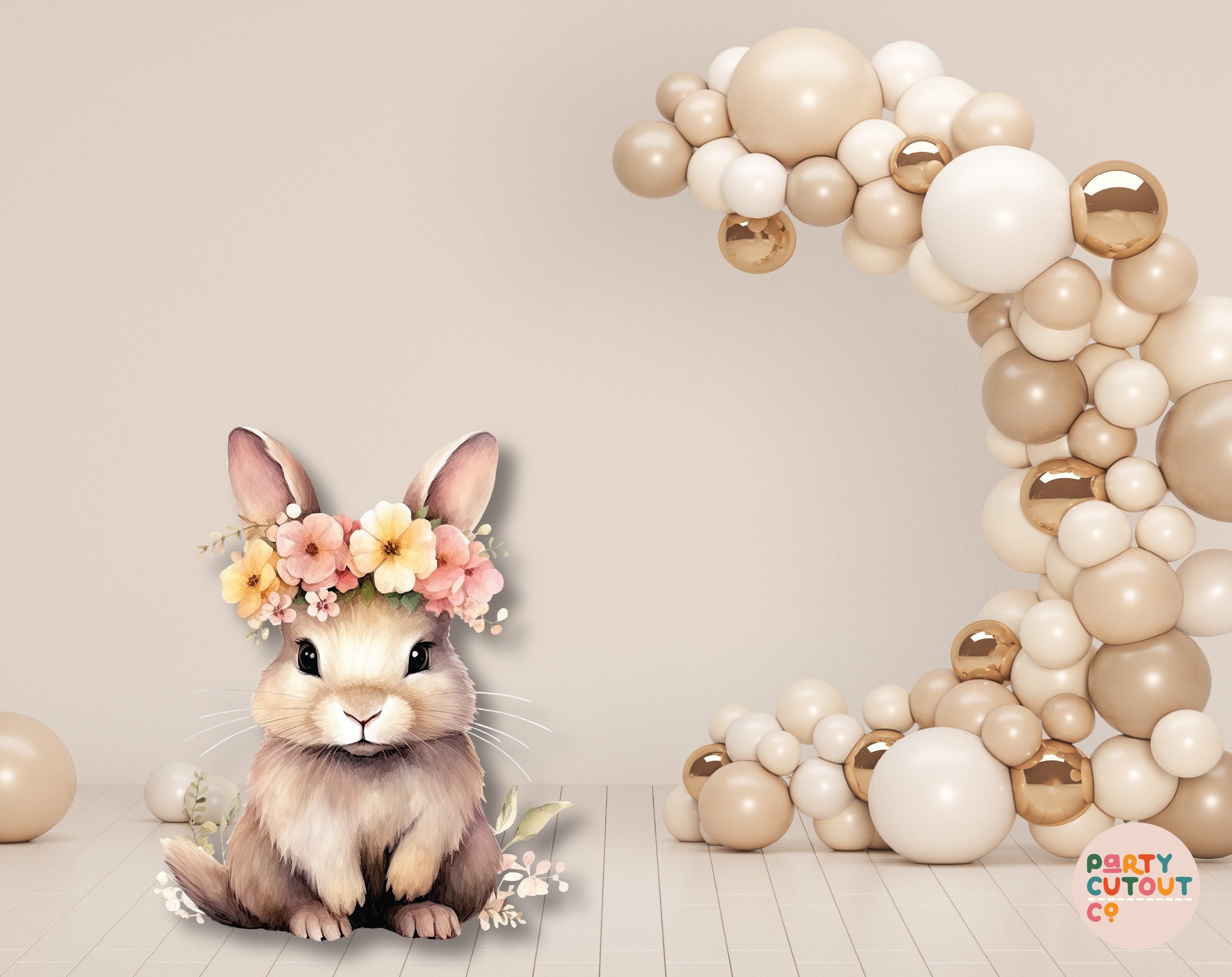 BIG CUTOUT, Cute Rabbit Cutout, Bunny Party, Woodland Party, Rabbit ...
