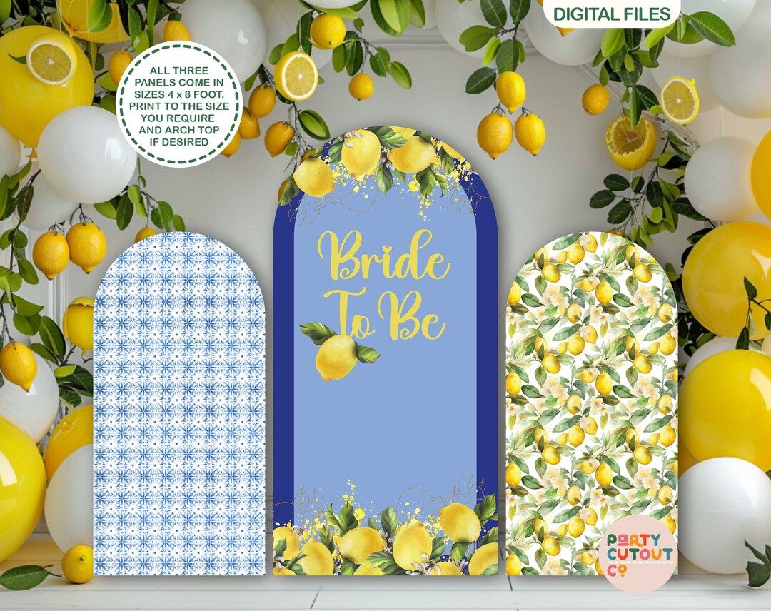 BIG BACKDROPS Lemon Theme Bridal Shower Party Lemon Market Fruit Bridal ...