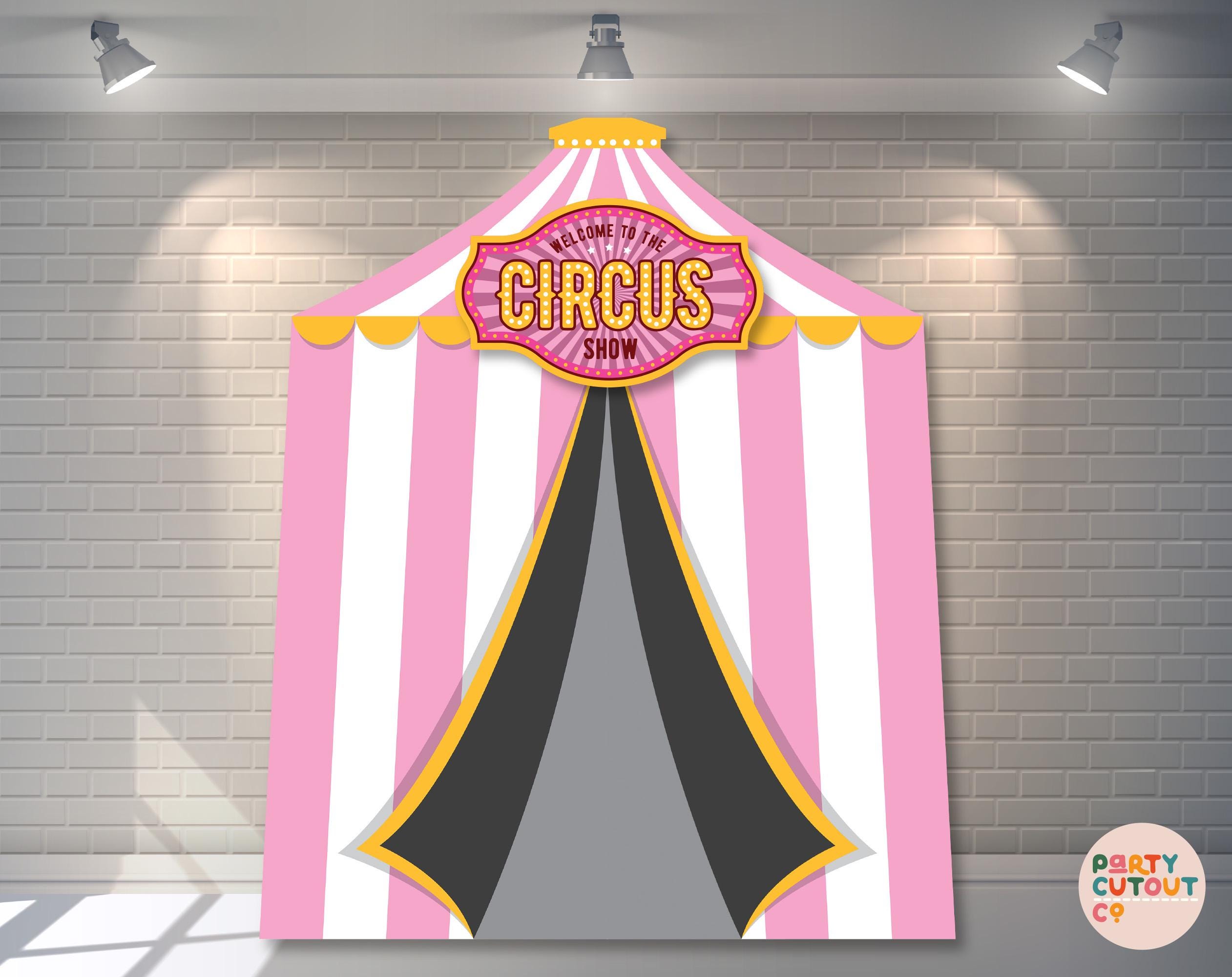 BIG CUTOUT Pink Circus Tent Backdrop Circus Party Decor Big Top Prop ...