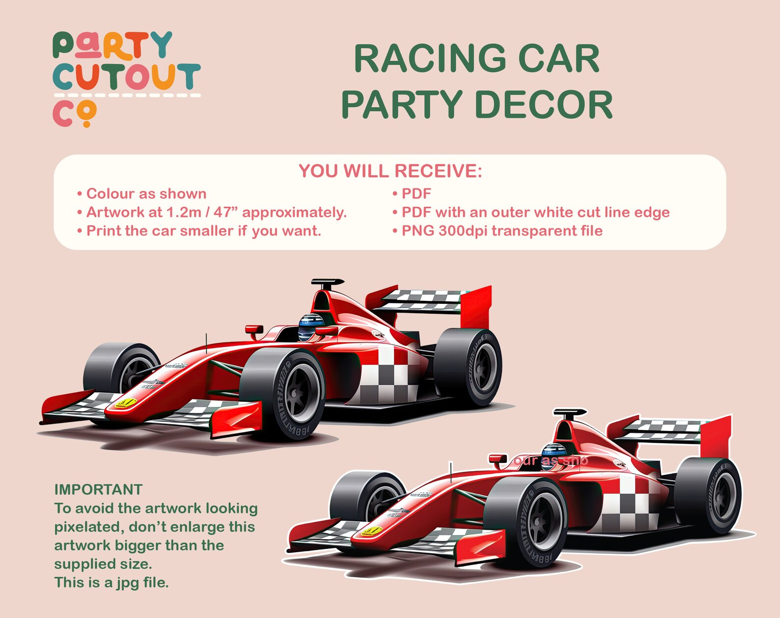 BIG CUTOUT Racing Car Decoration Formula One Prop Stand up Cutout ...