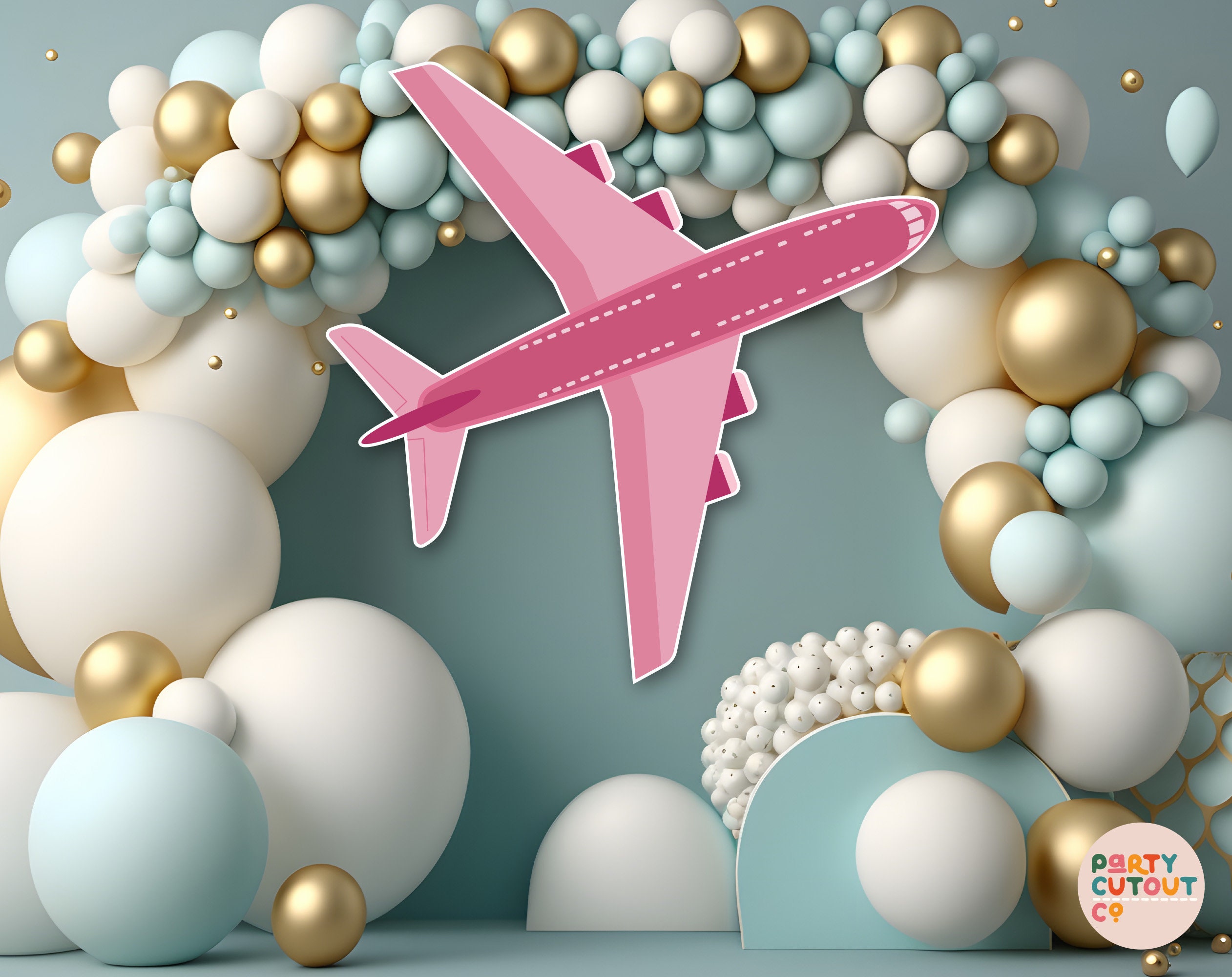 BIG CUTOUT Pink Plane Decor Aircraft Props Plane Cutout Props Aviation ...