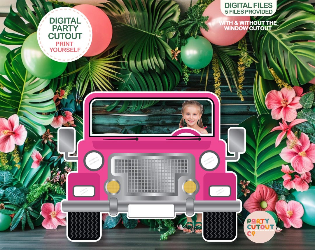 BIG CUTOUT Pink Truck Hot Pink Car Prop Car Photo Prop Car Cutout Beach ...