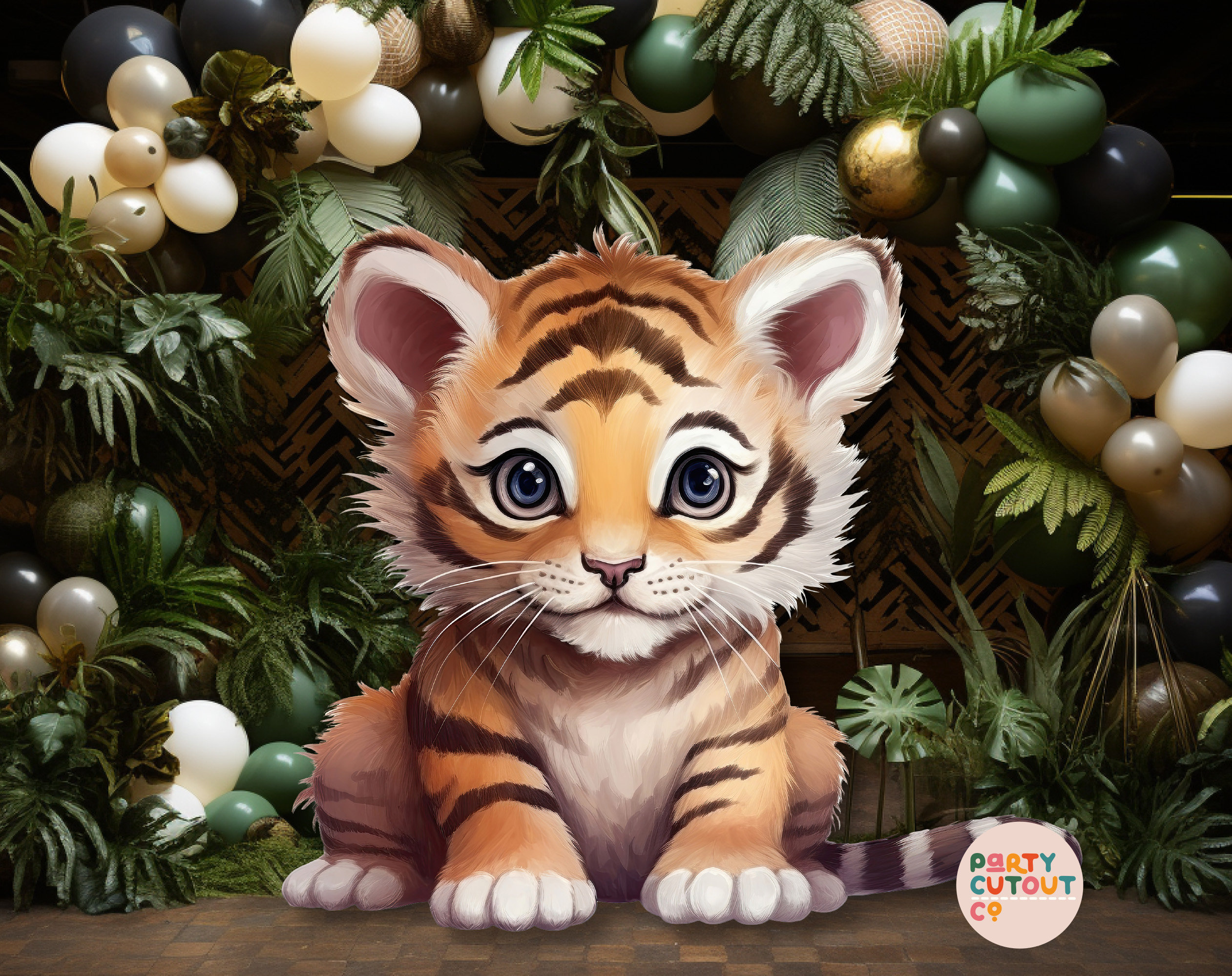 BIG CUTOUT Jungle Tiger Animal Decorations African Safari Theme Props ...