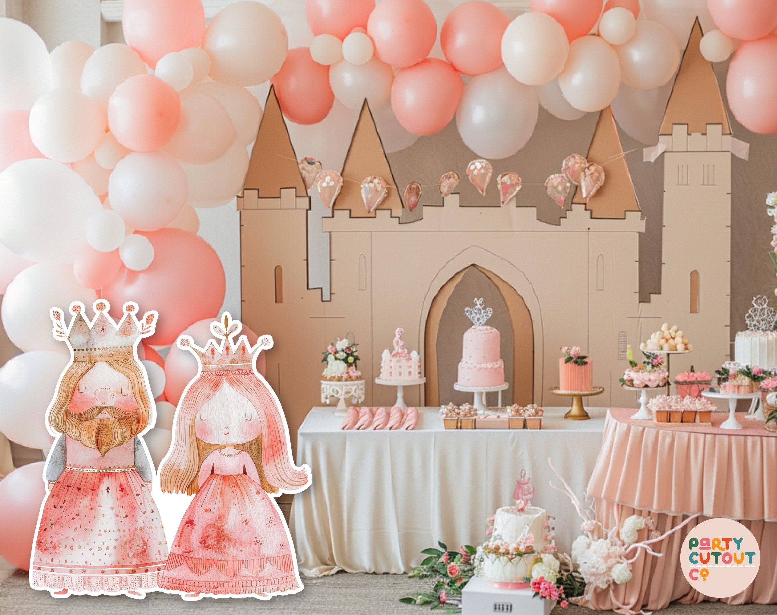 BIG CUTOUT King and Queen Cutout Princess Party Queen Prop Royal Party ...