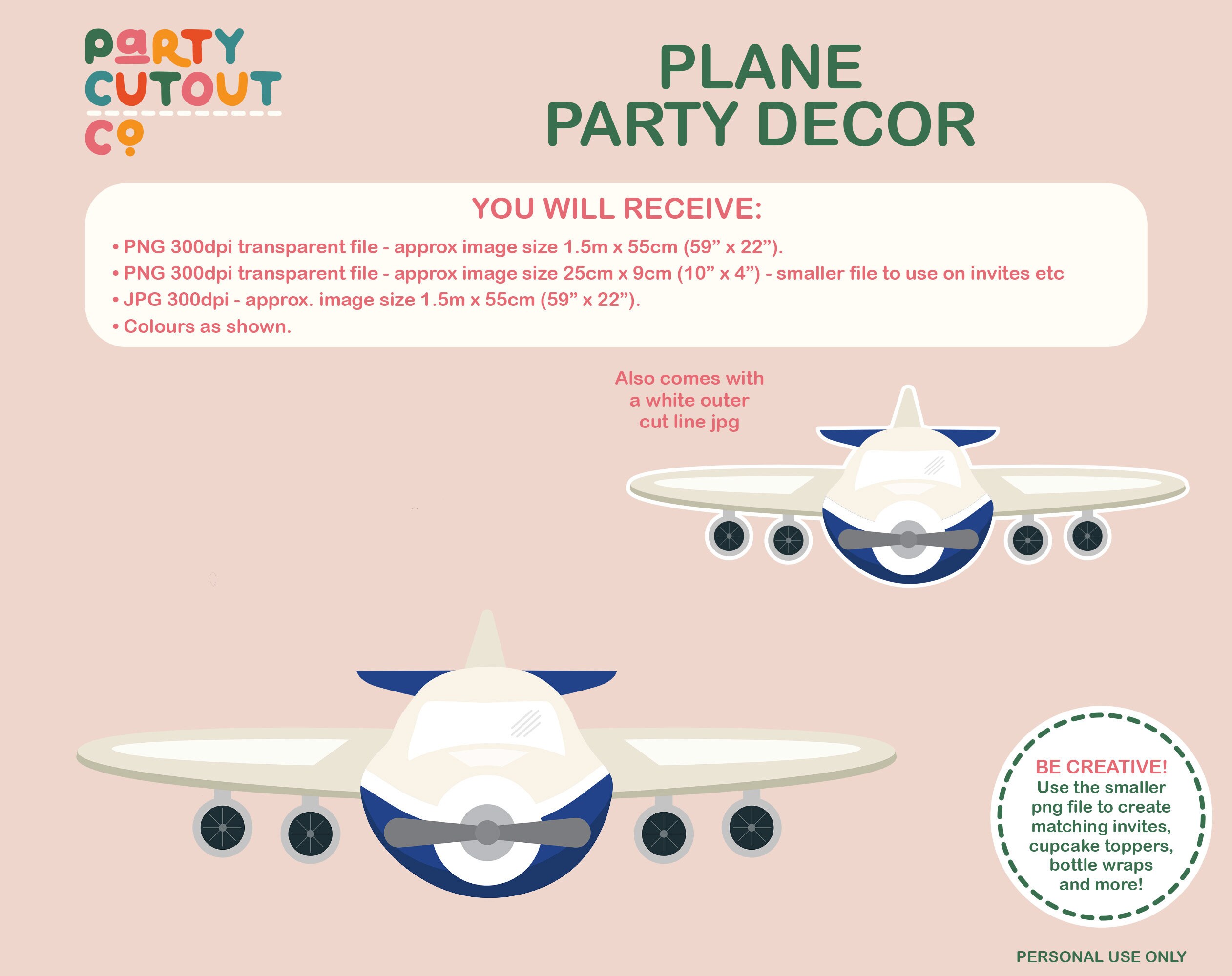BIG CUTOUT, Blue Plane Decoration, Aircraft Props, Stand up Cutout ...