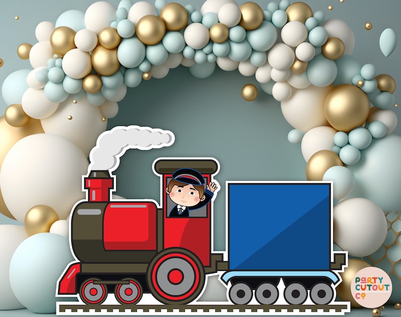 BIG CUTOUT Red Train Decoration Train Props Train Stand up Cutout Props ...