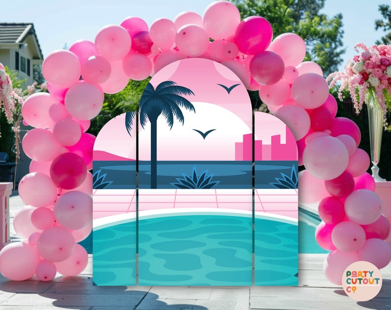 BIG BACKDROPS Pool Party Pool Theme Ideas Summer Party Decor Arch ...
