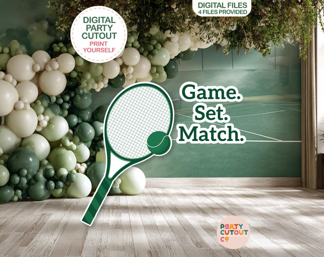 BIG CUTOUT Green Tennis Party Tennis Decorations Tennis Ball Cutout ...