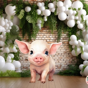 BIG CUTOUT Pig Animal Decorations Farm Theme Props Pink Pig Prop ...