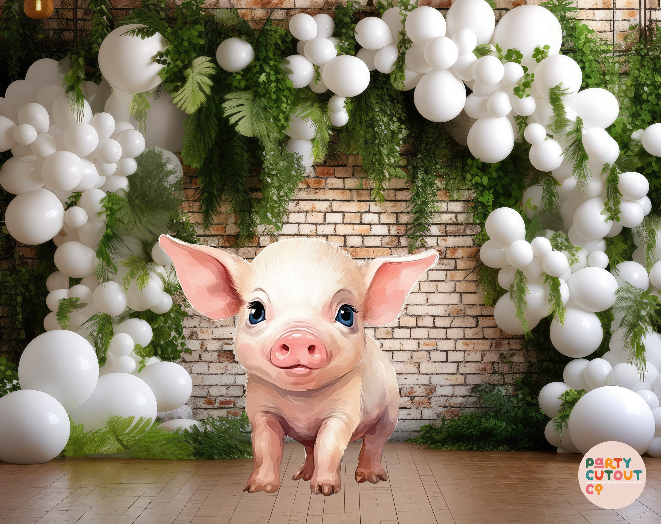 BIG CUTOUT Pig Animal Decorations Farm Theme Props Pink Pig Prop ...