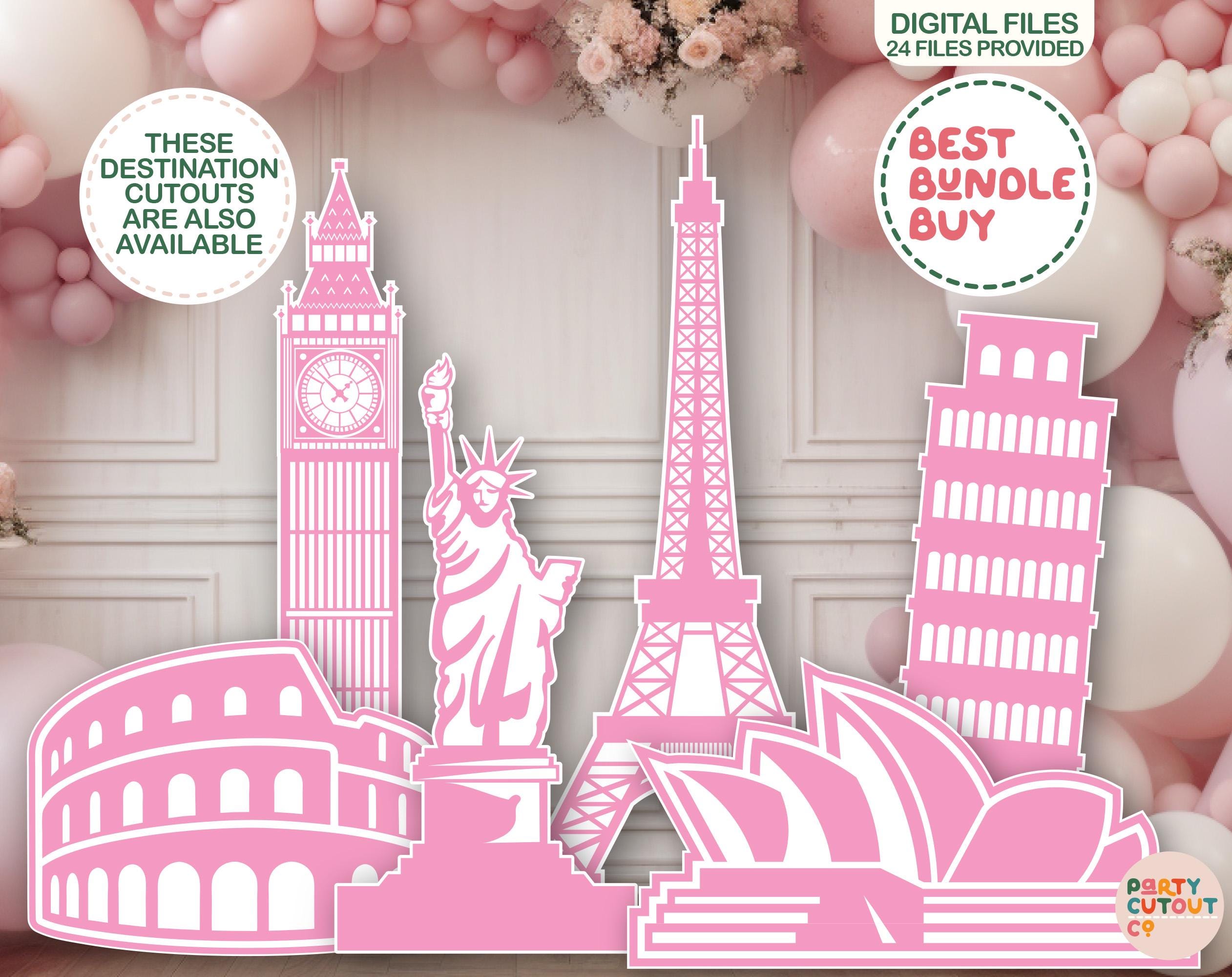 BIG CUTOUT Pink Travel Cutout Pink Plane Cutout Aircraft Baby Shower ...