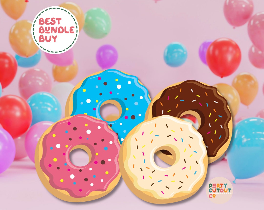 BIG CUTOUT Donut Decorations Donut Party Donut Props Candy Donut Cutout ...