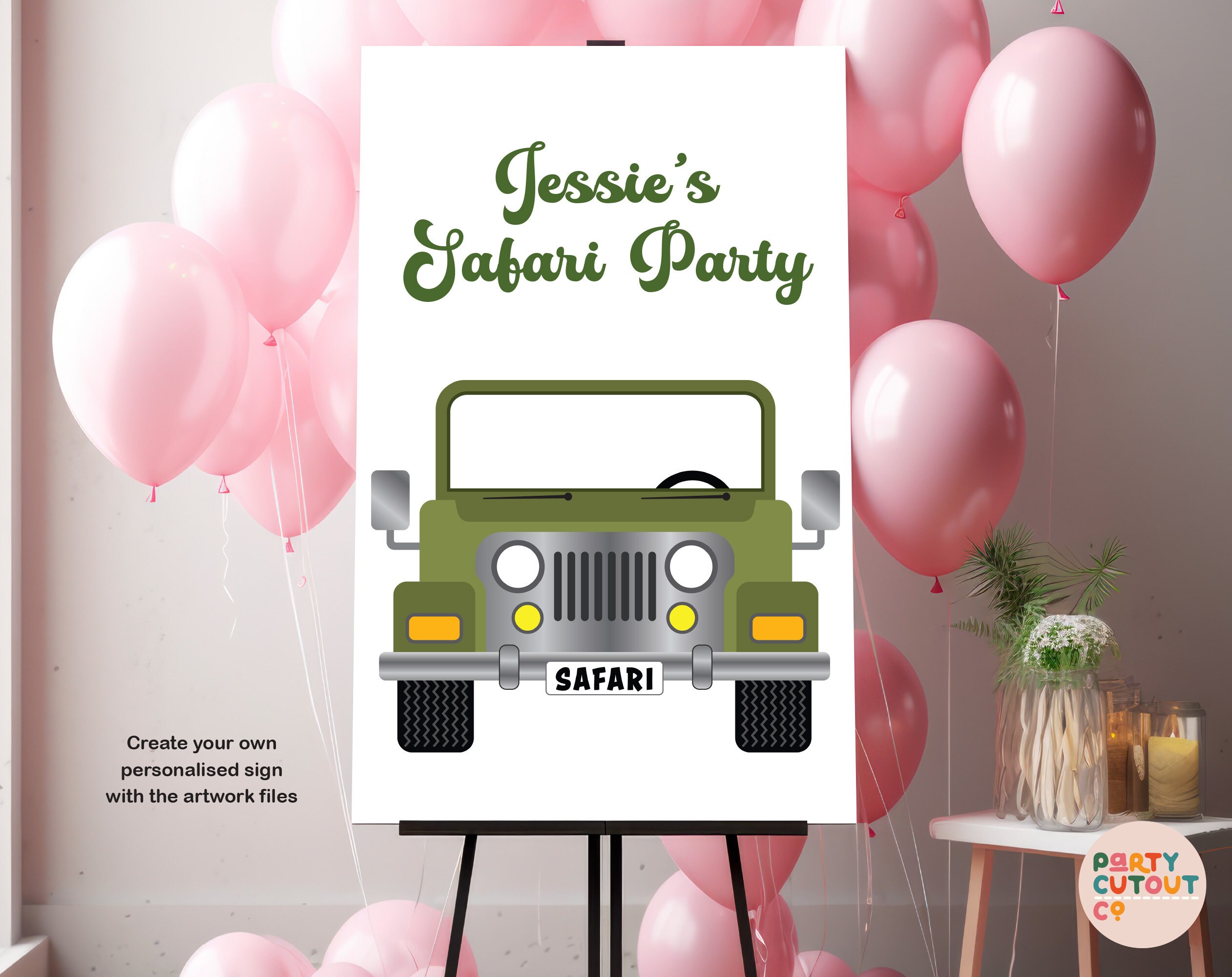 BIG CUTOUT Khaki Safari Car Jungle Decorations African Safari Theme ...