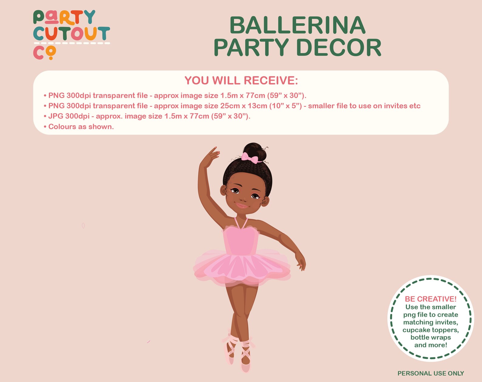 BIG CUTOUT, Ballerina Decoration, Ballet Prop, Ballerina Girl ...