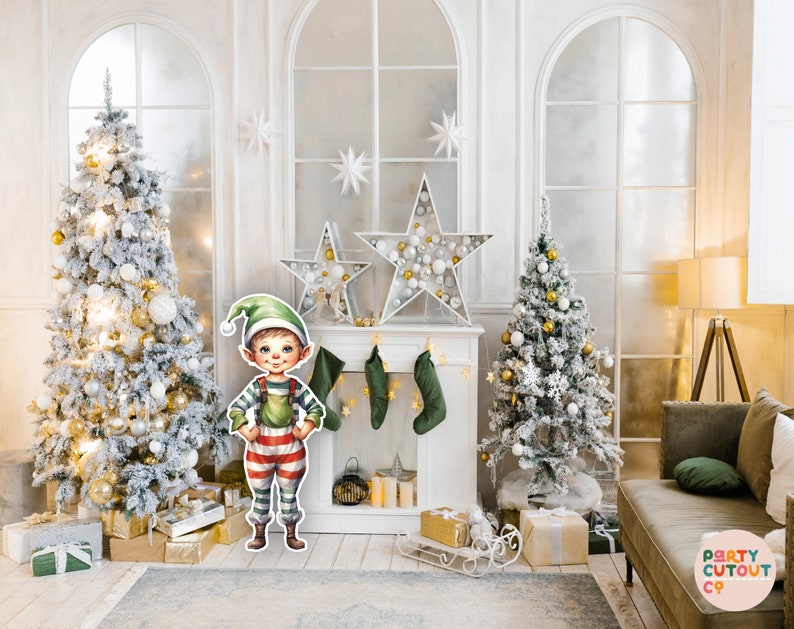 BIG CUTOUT, Elf Decorations, Elf Cutout, Christmas Decorations, Elf ...