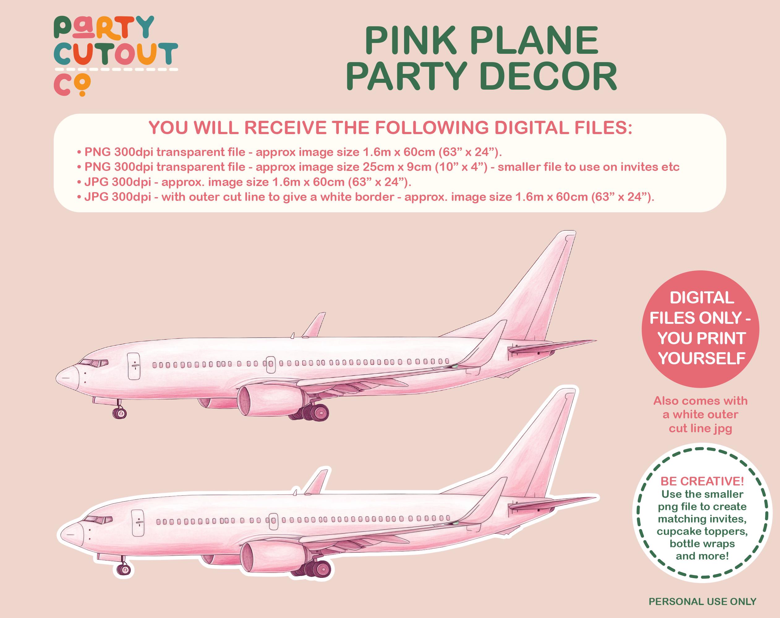 BIG CUTOUT Pink Plane Cut Out Aircraft Props Plane Party Cutout Travel ...