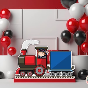 BIG CUTOUT Red Train Decoration Train Props Train Stand up Cutout Props ...