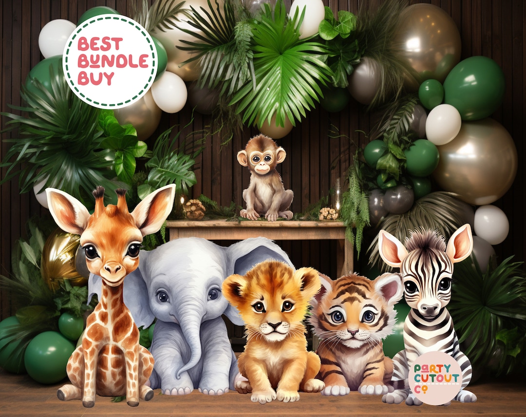 BIG CUTOUT Jungle Animal Decorations African Safari Theme Prop Jungle ...