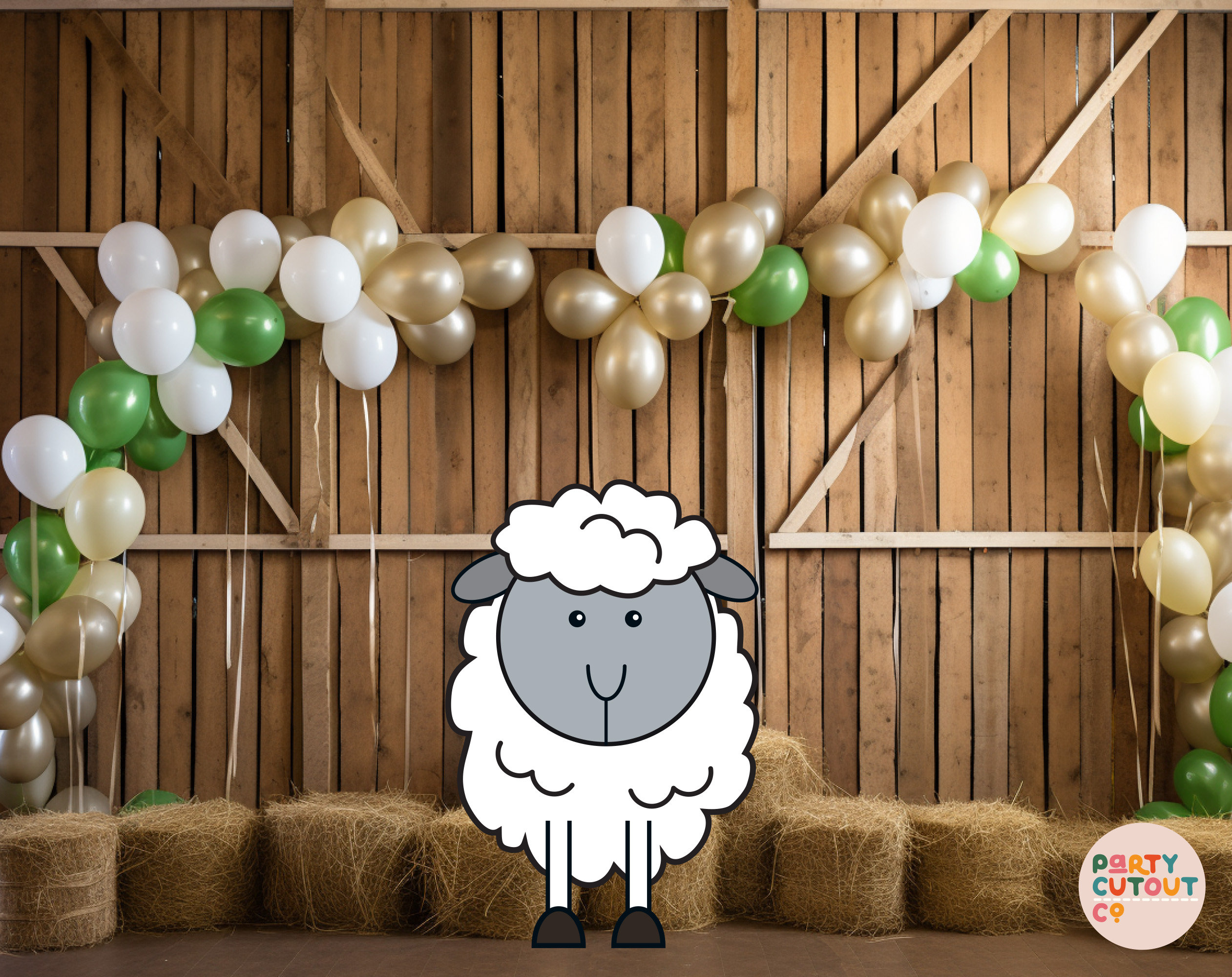 BIG CUTOUT Sheep Animal Decorations Farm Theme Props White Sheep Prop ...