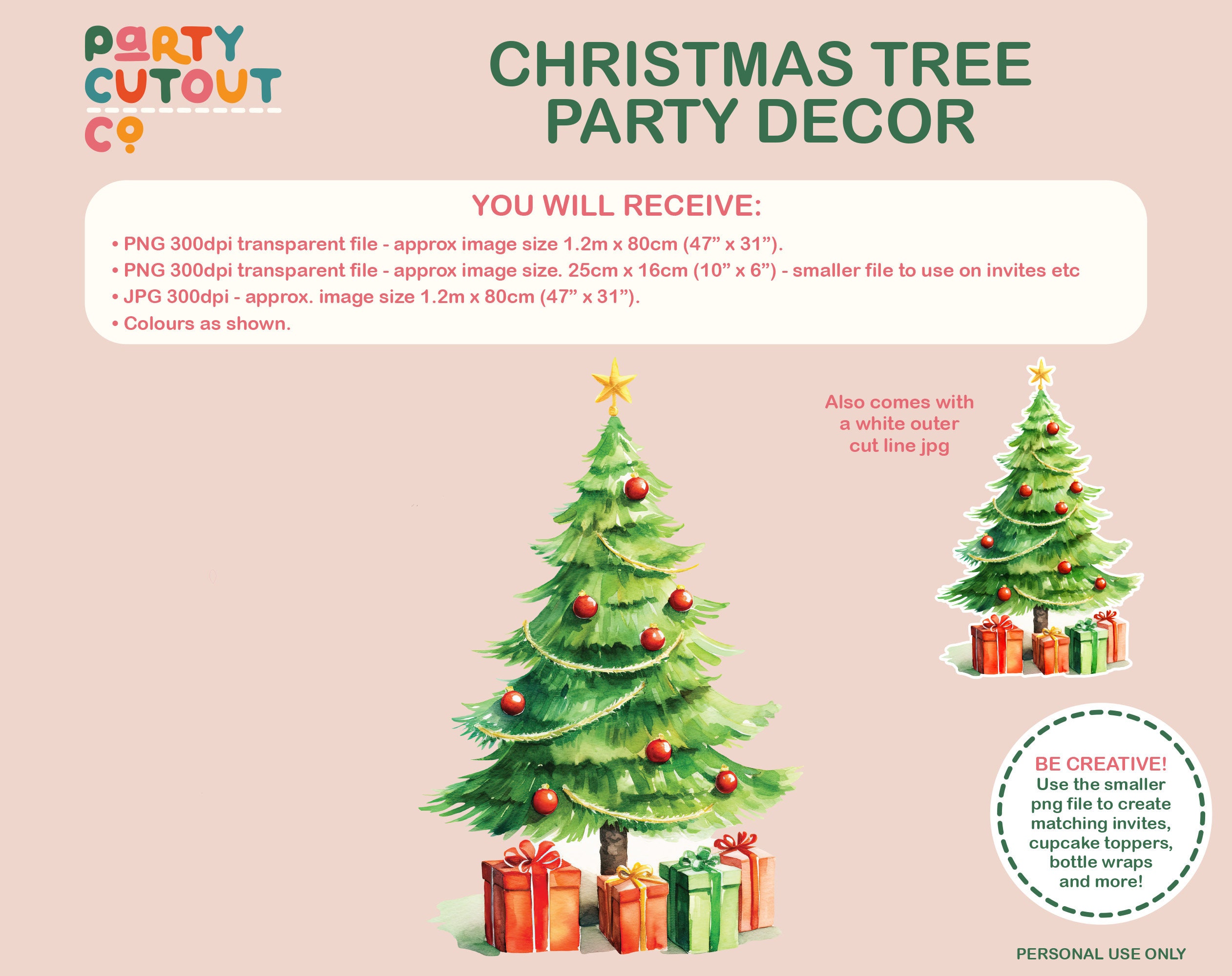 BIG CUTOUT Christmas Tree Cutout Christmas Decorations Christmas Tree ...