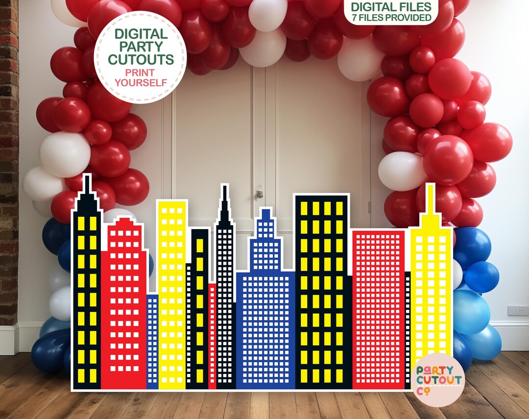 BIG CUTOUT Super Hero Party Super Hero Buildings Super Hero Party Ideas ...
