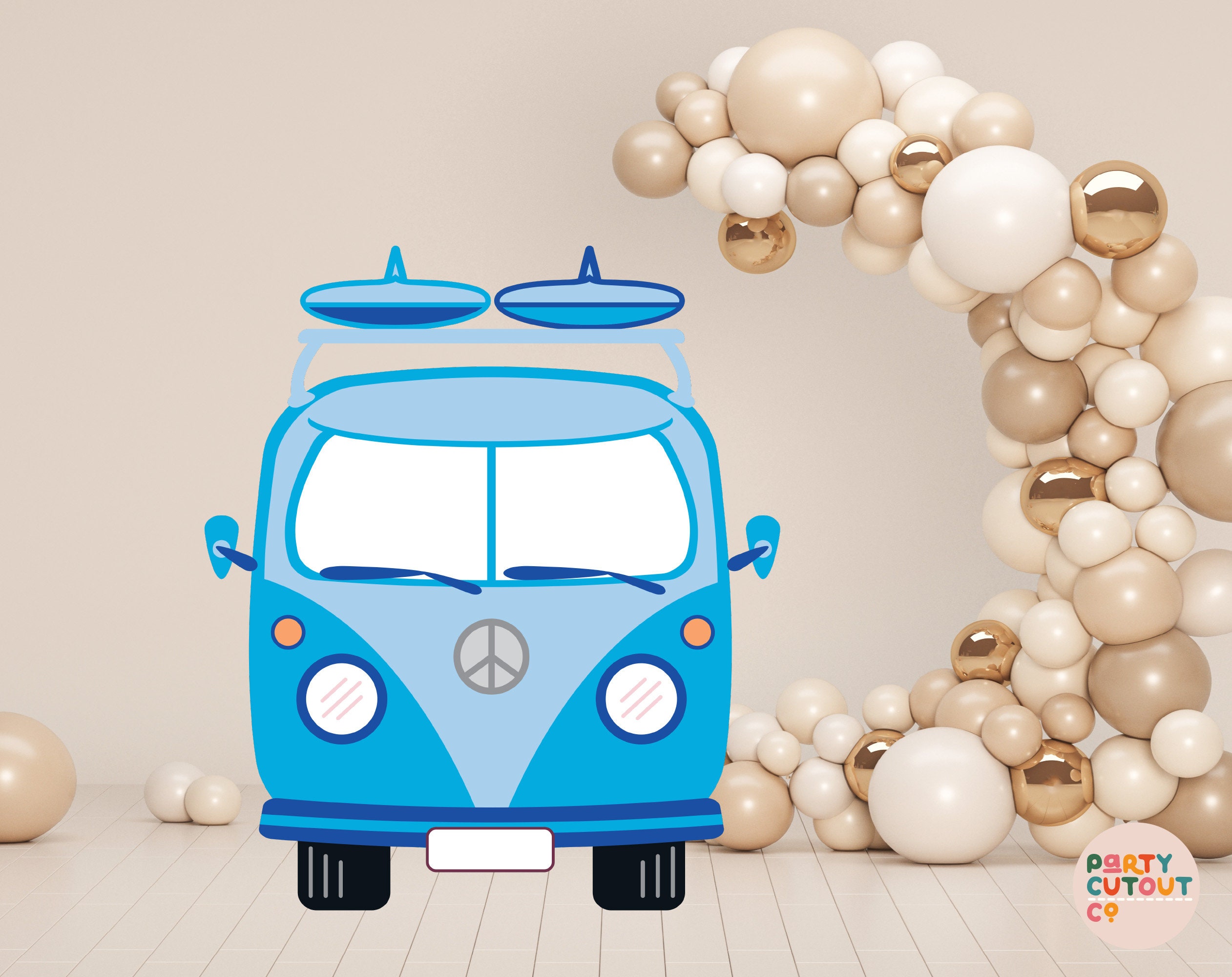 BIG CUTOUT, Blue Combi Van, Groovy Party, Hippie Birthday Party, 70's ...