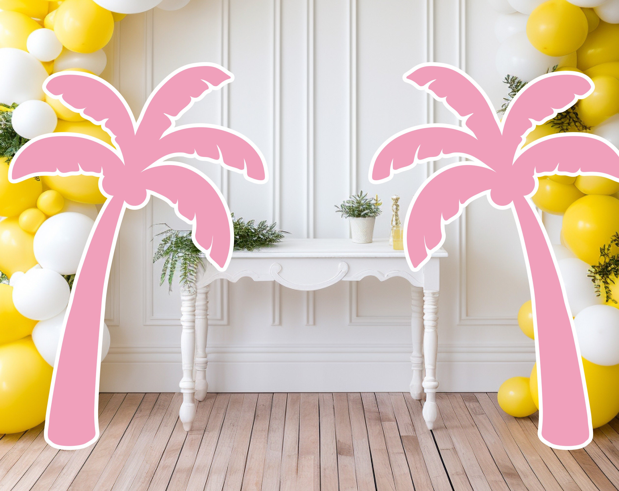 BIG CUTOUT Pink Palm Tree Beach Party Hippie Birthday Party 70s Party ...