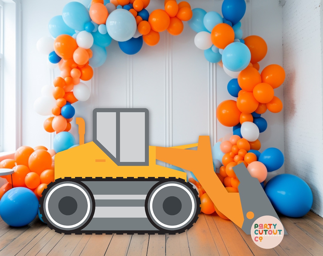 BIG CUTOUT Yellow Bulldozer Decoration Bulldozer Props Contruction ...