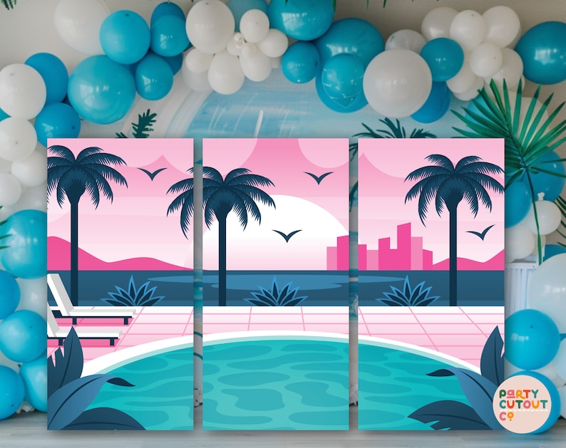BIG BACKDROPS Pool Party Pool Theme Ideas Summer Party Decor Arch ...