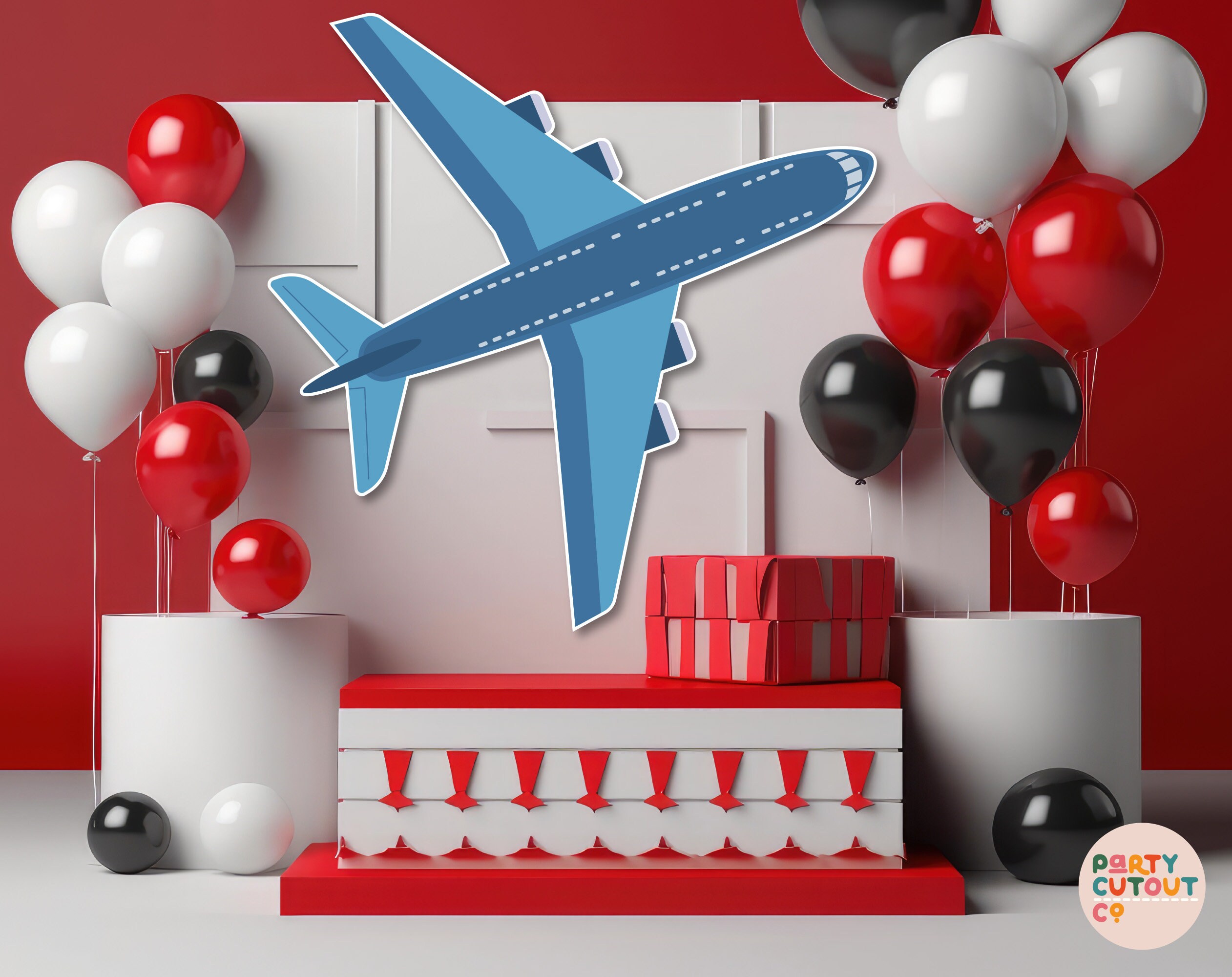 BIG CUTOUT, Blue Plane Decoration, Aircraft Props, Stand up Cutout ...