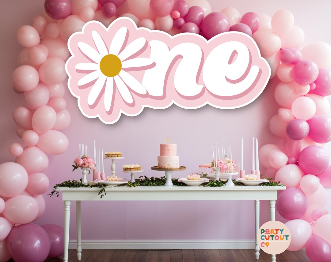 BIG CUTOUT Daisy One Sign Decoration Boho Daisy Girls Birthday Party ...
