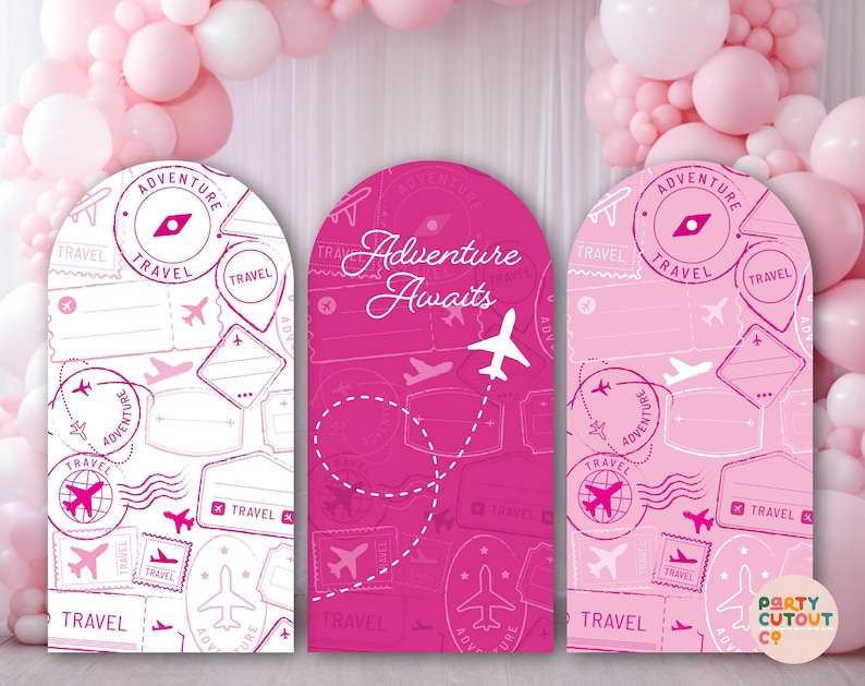 BIG CUTOUT Pink Travel Cutout Pink Plane Cutout Aircraft Baby Shower ...