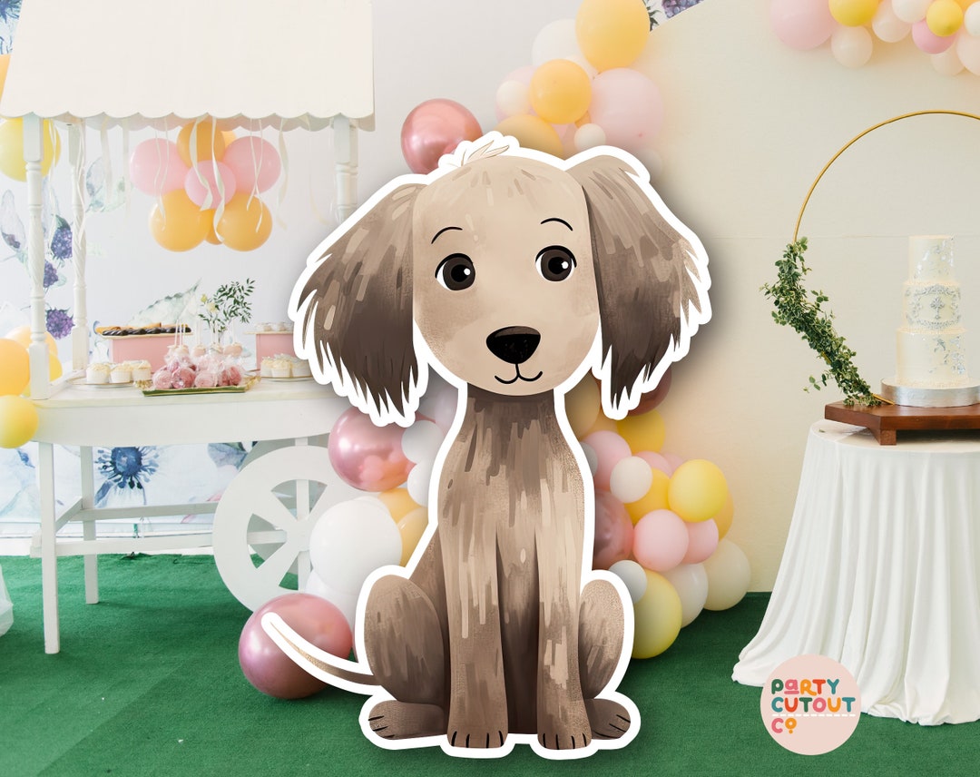 BIG CUTOUT Dog Party Puppy Party Dog Decoration Dog Cutout Brown Puppy ...