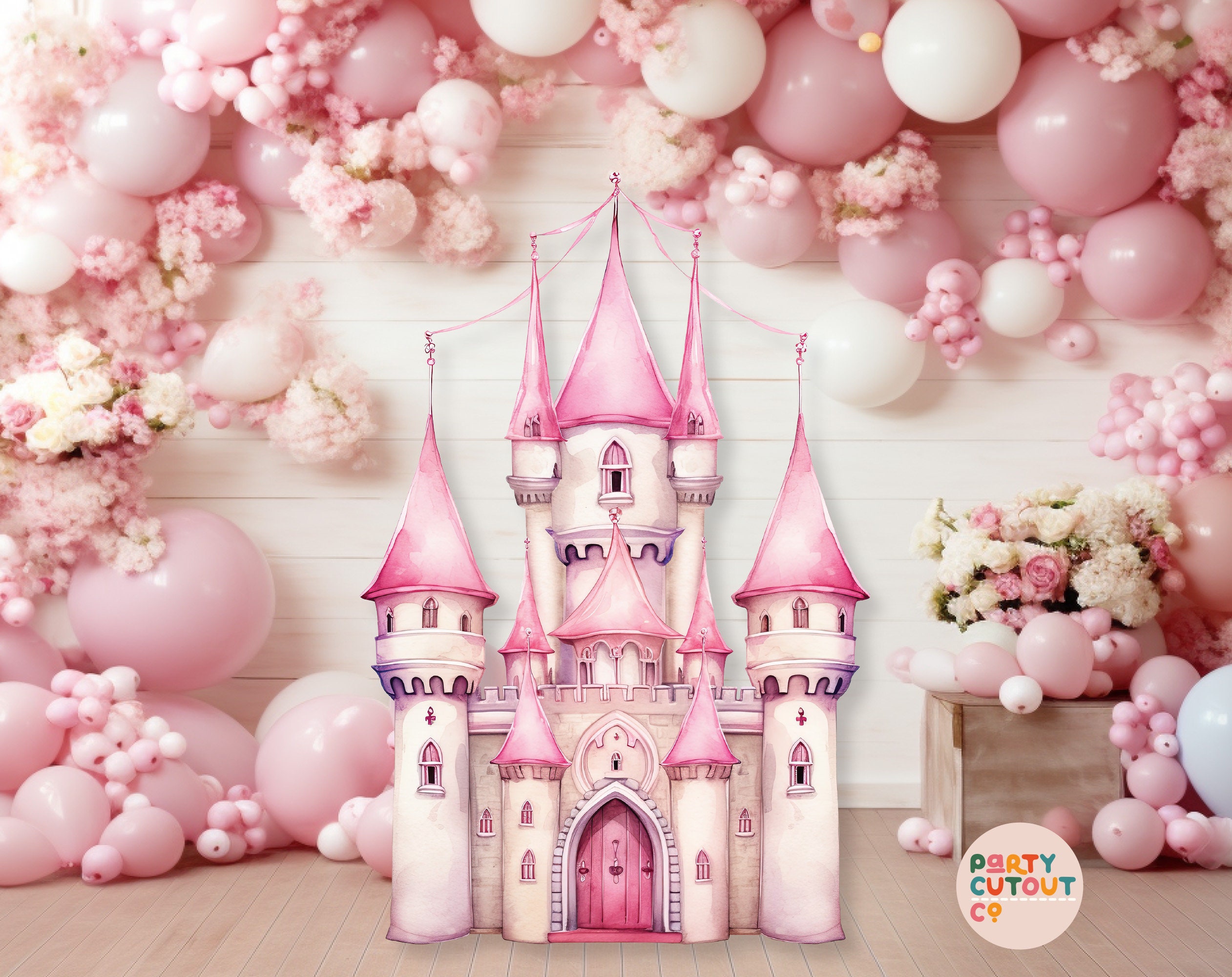BIG CUTOUT Castle Cutout Princess Pink Castle Prop Princess Party ...