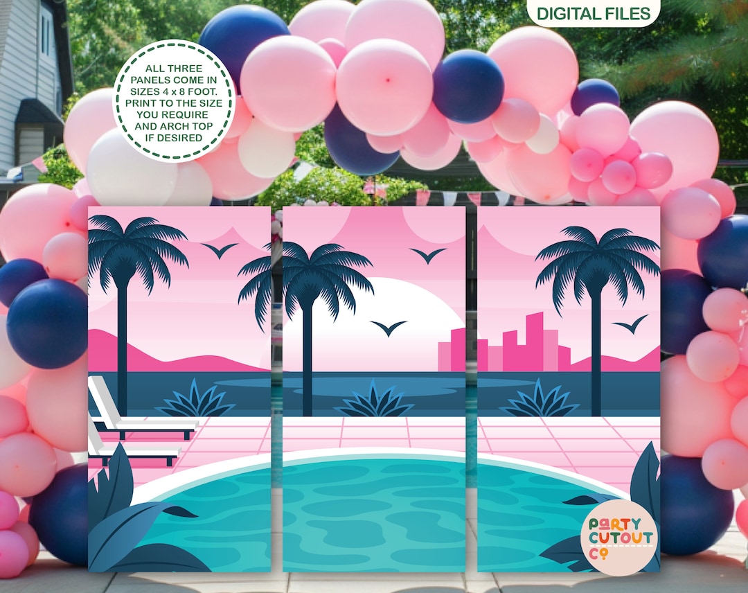 BIG BACKDROPS Pool Party Pool Theme Ideas Summer Party Decor Arch ...