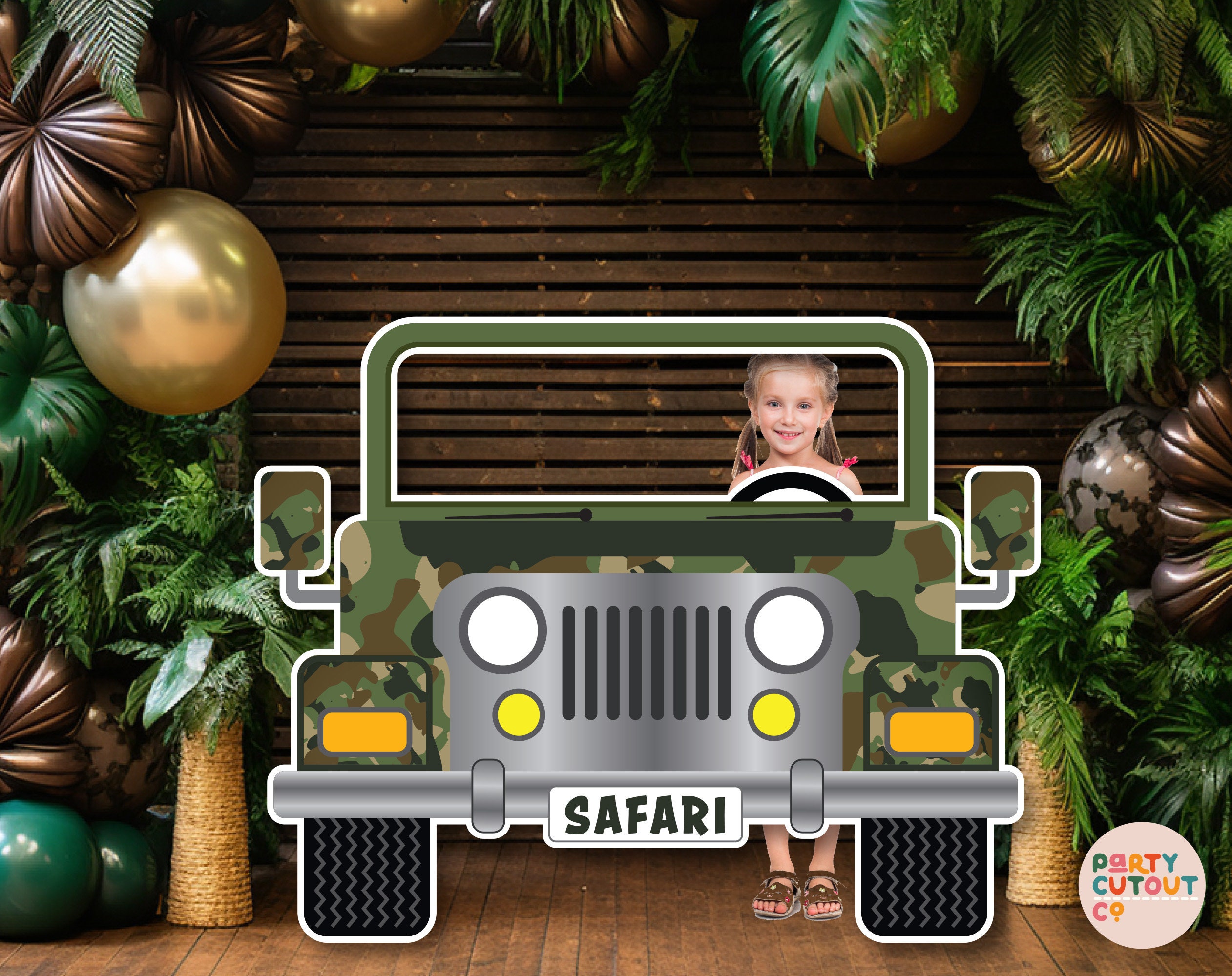 BIG CUTOUT Camouflage Safari Car Army Green Truck African Safari Theme ...