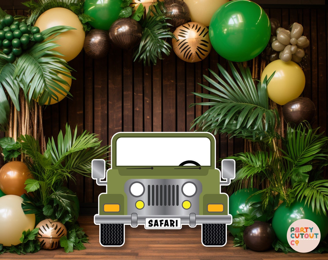 BIG CUTOUT Khaki Safari Car Jungle Decorations African Safari Theme ...