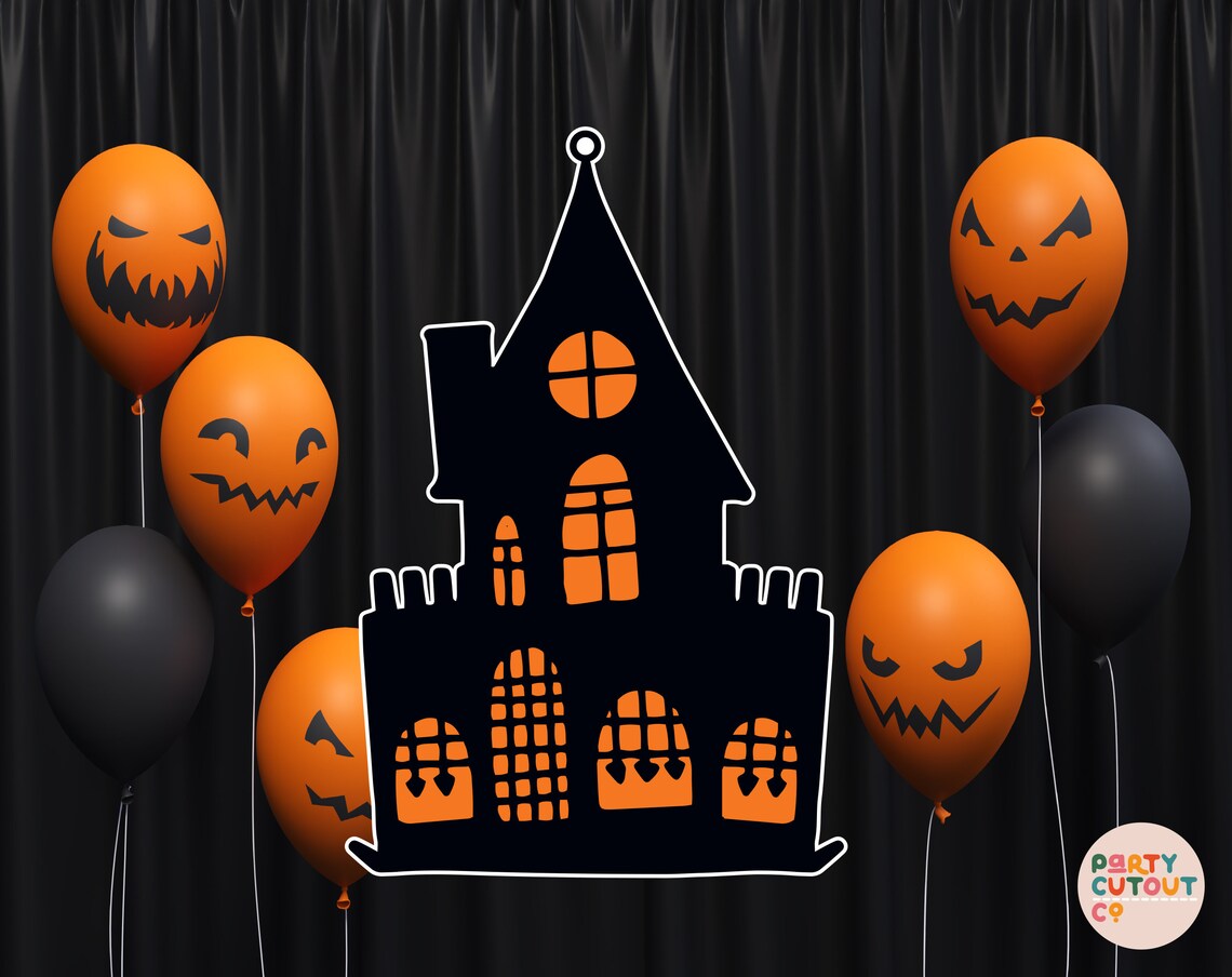 BIG CUTOUT Haunted House Halloween Party Decoration Scary House Prop ...