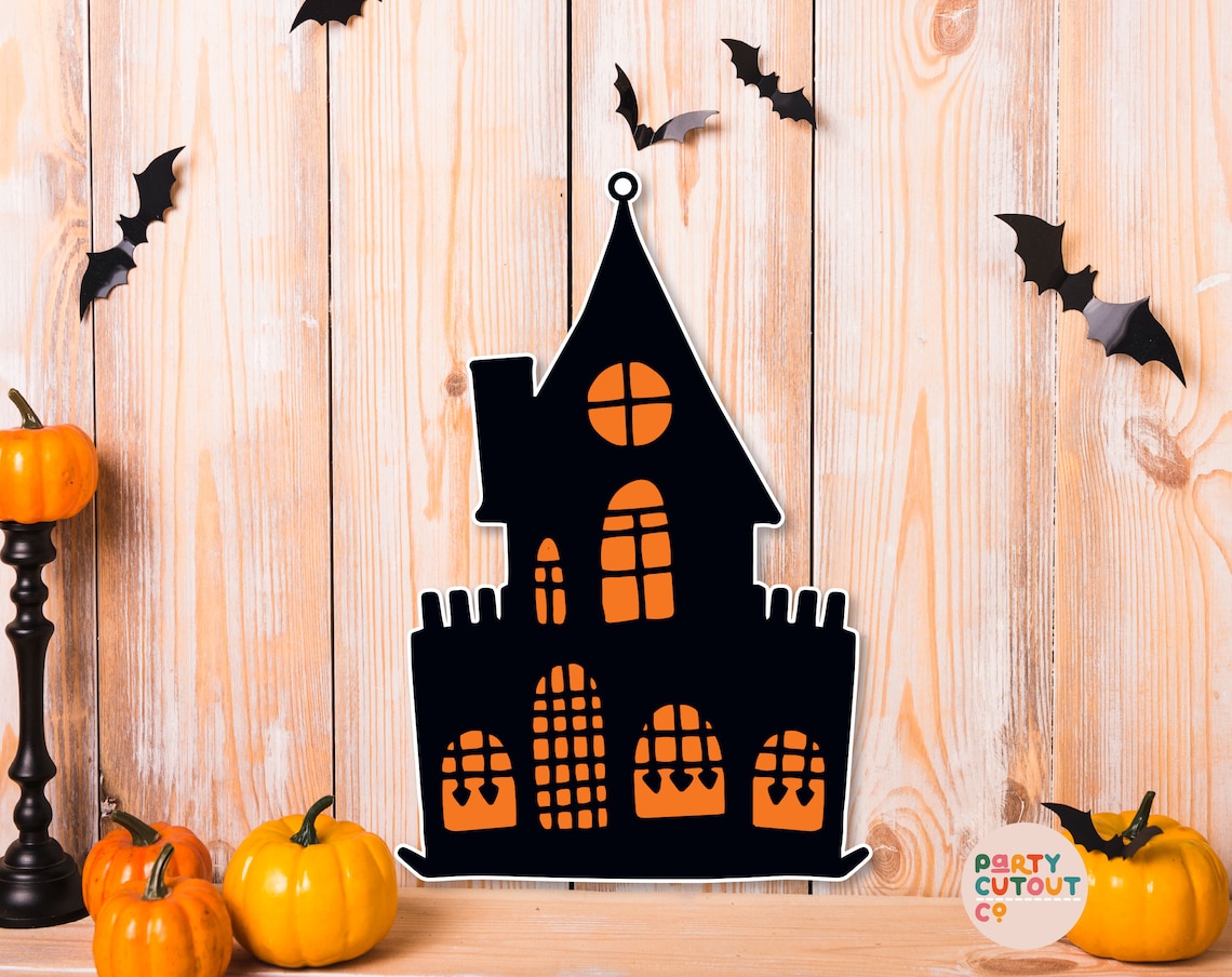 BIG CUTOUT Haunted House Halloween Party Decoration Scary House Prop ...