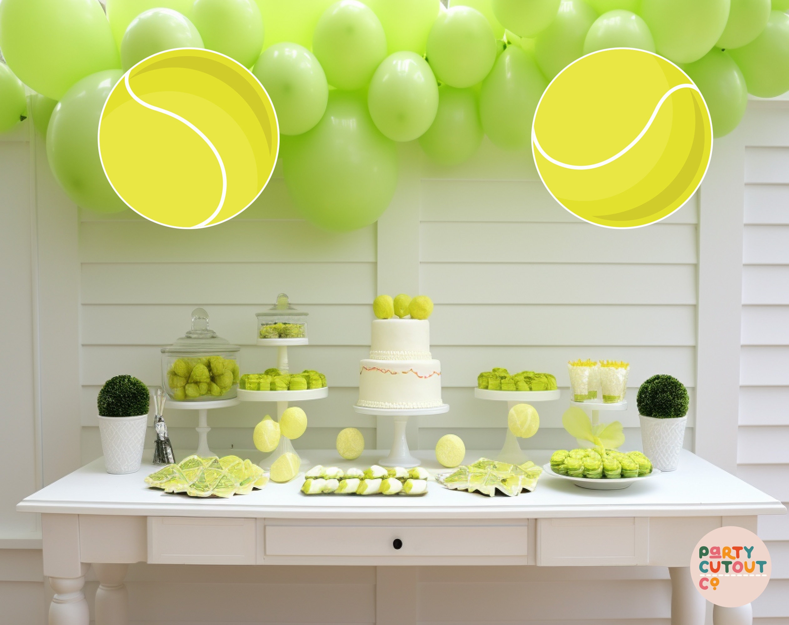 BIG CUTOUT Tennis Party Tennis Decorations Tennis Ball Cutout Tennis ...