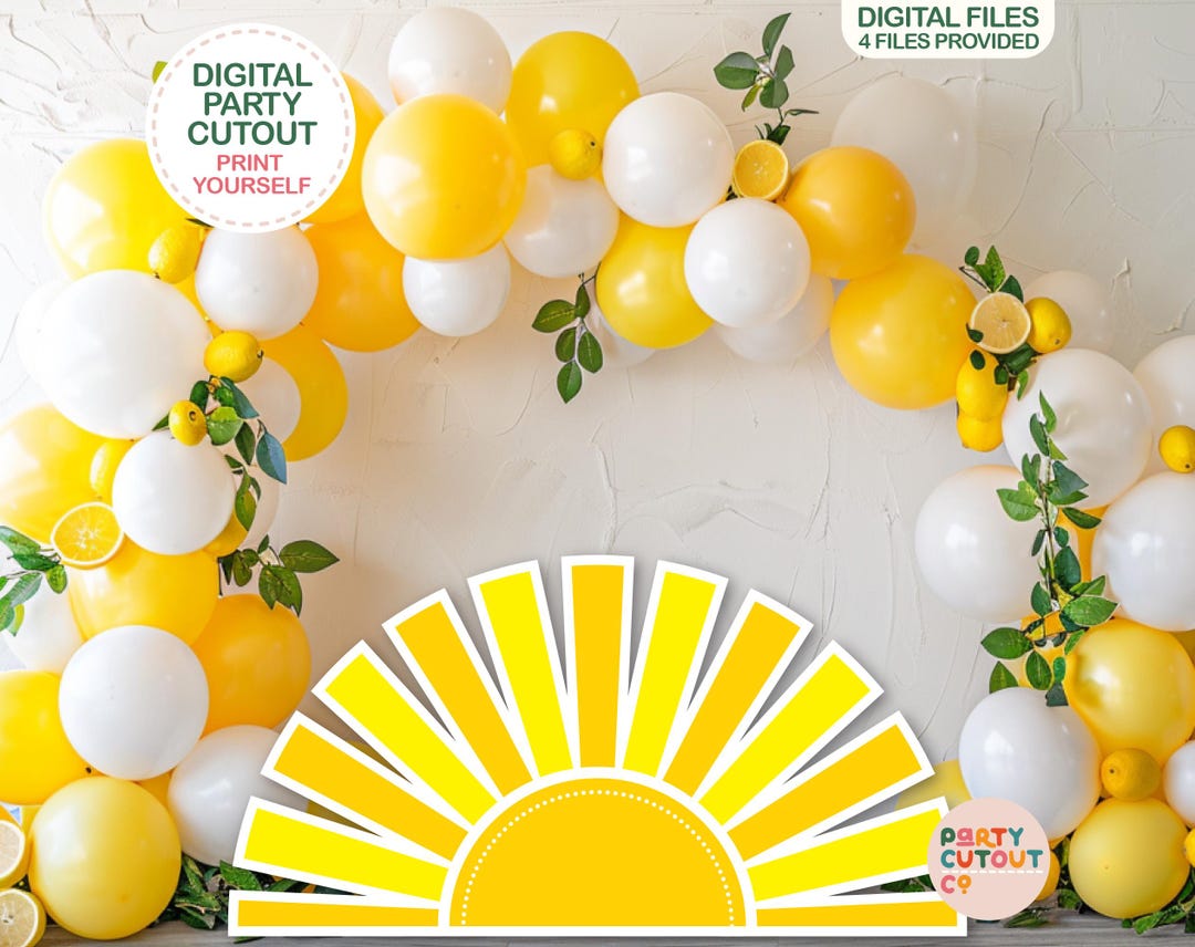 BIG CUTOUT Sun Party Party Floor Half Sun Yellow You Are My Sunshine ...