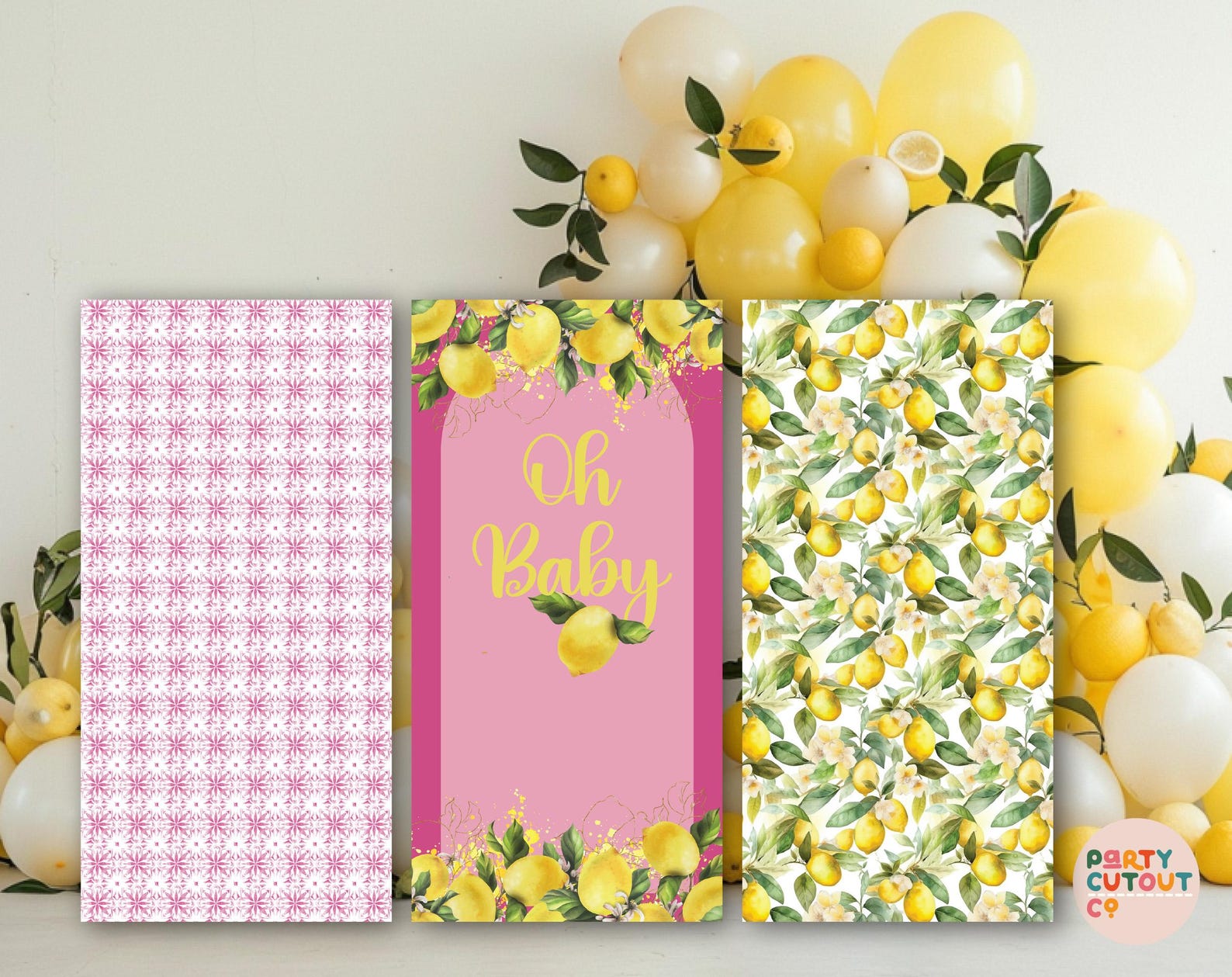 BIG BACKDROPS Lemon Baby Shower Lemon Market Fruit Baby Shower Decor ...