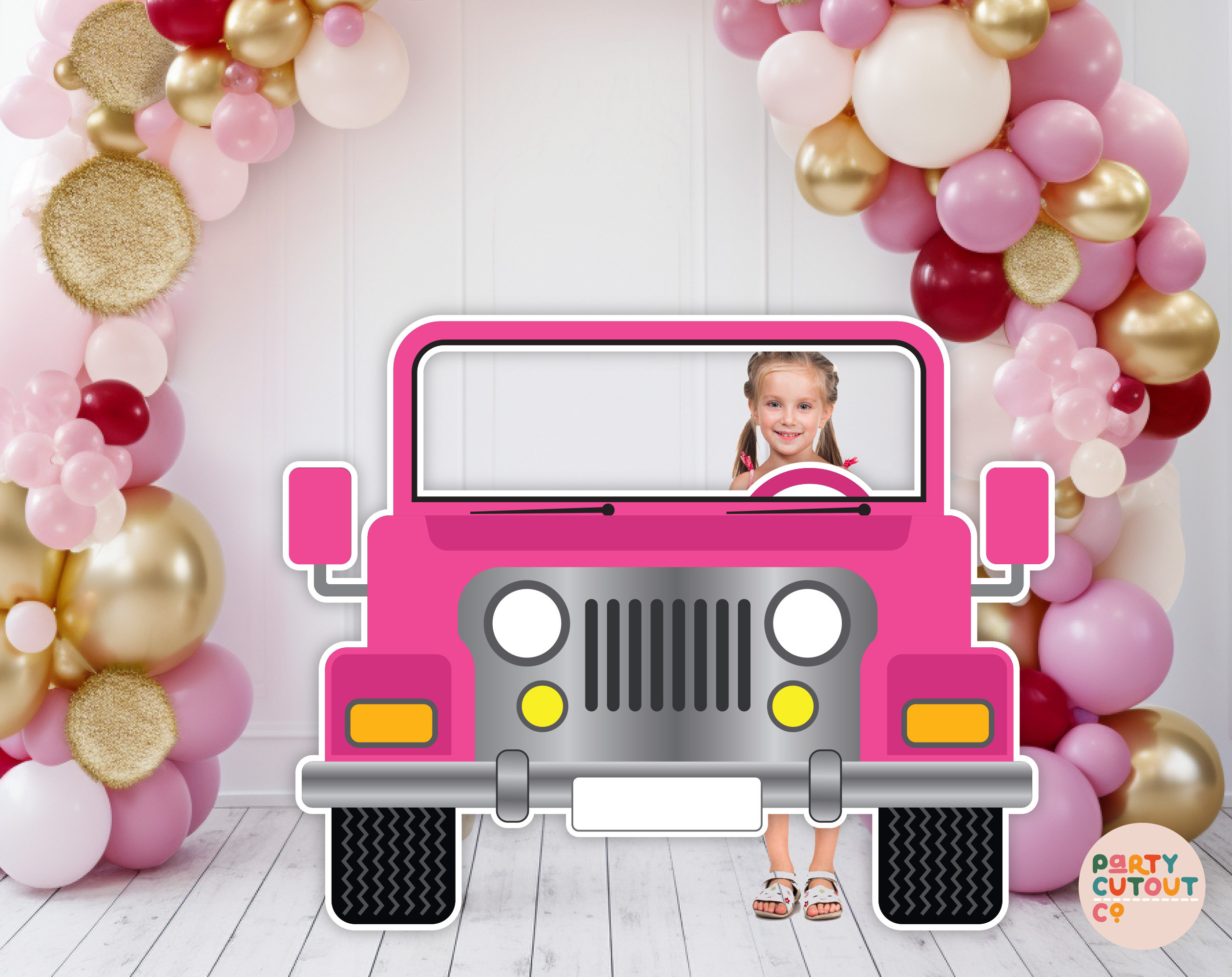 BIG CUTOUT Pink Truck Hot Pink Car Prop Car Photo Prop Car Cutout Beach ...
