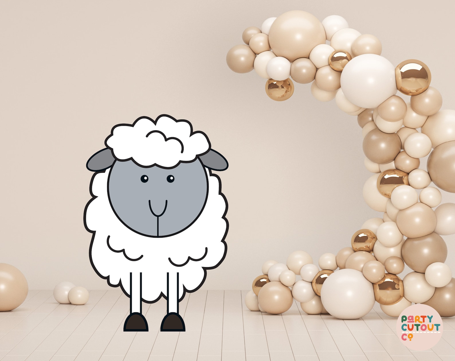 BIG CUTOUT Sheep Animal Decorations Farm Theme Props White Sheep Prop ...