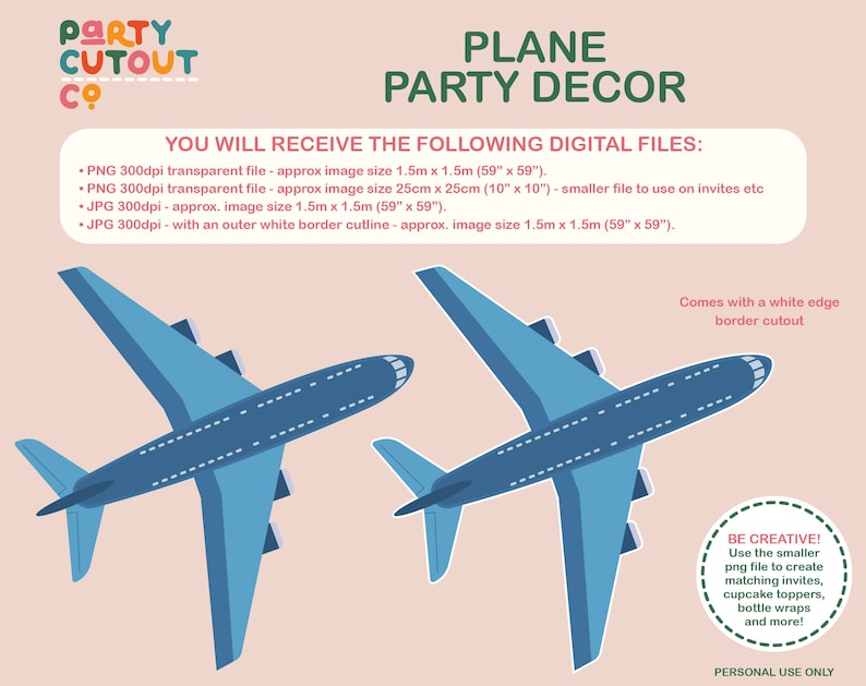 BIG CUTOUT Blue Plane Decoration Aircraft Props Stand up Cutout Props ...