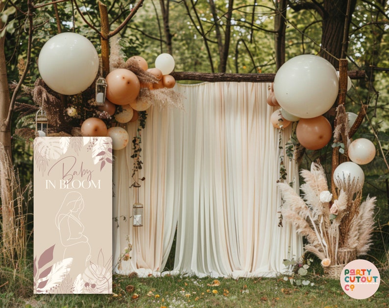 BIG BACKDROP Baby in Bloom Baby Shower Boho Baby Shower Party Decor ...