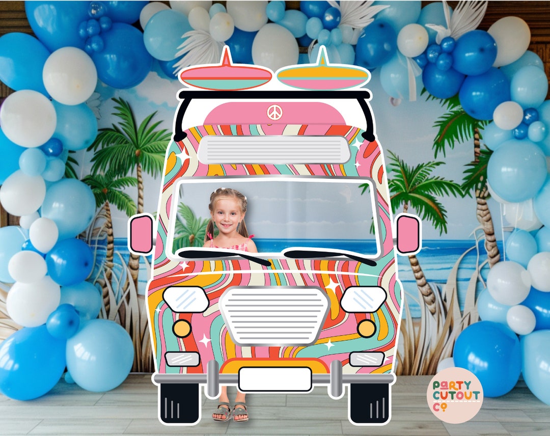 BIG CUTOUT Psychedelic 70s Camper Van Beach Van Groovy Party Hippie ...